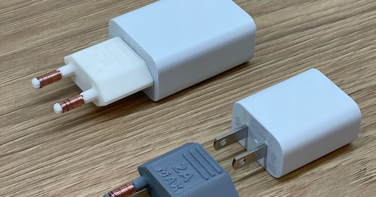 US EU plug adapter experiment by tearandfix | Download free STL model ...
