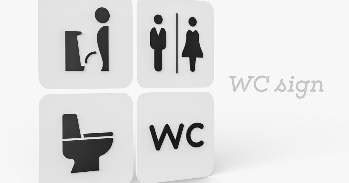 Toilet Sign / WC symbol by EatingSu | Download free STL model ...