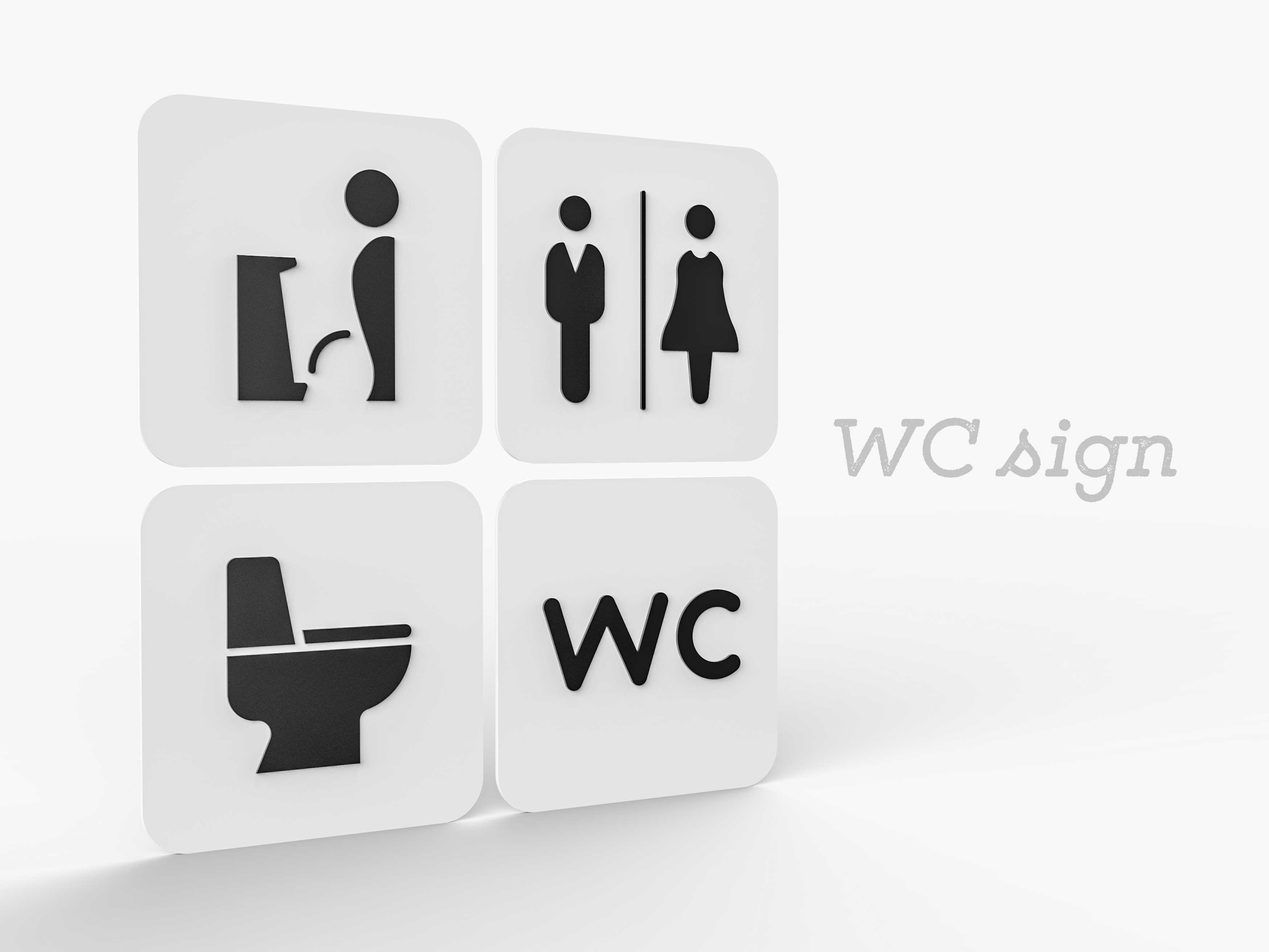 Toilet Sign / WC symbol by EatingSu | Download free STL model ...