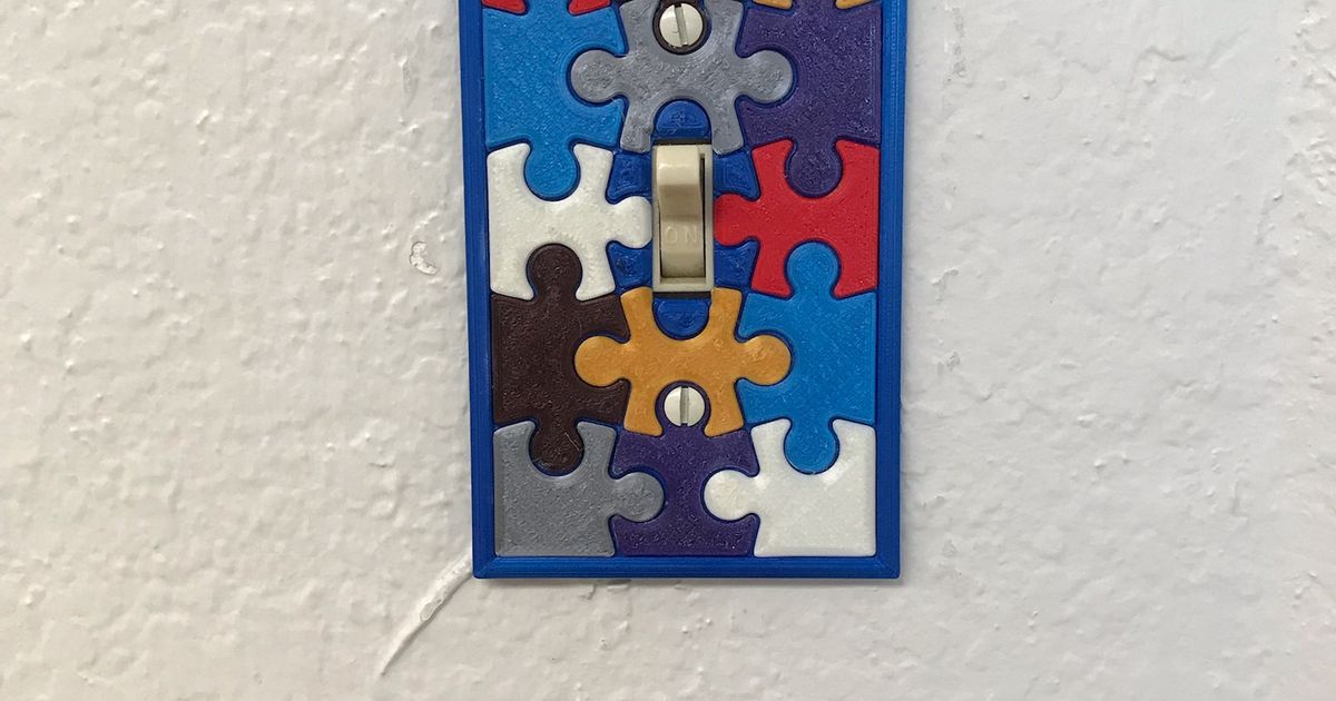 Puzzle Light Switch Plate by Ken | Download free STL model | Printables.com