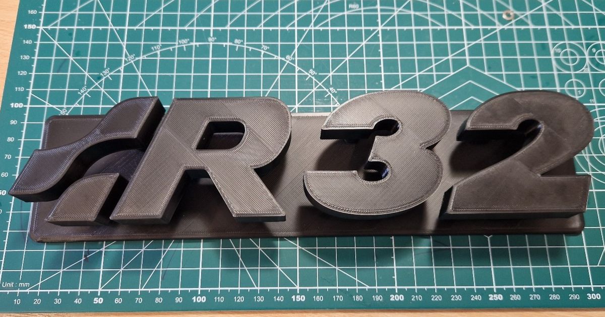 VW R32 logo with raised letters by Argo | Download free STL model ...