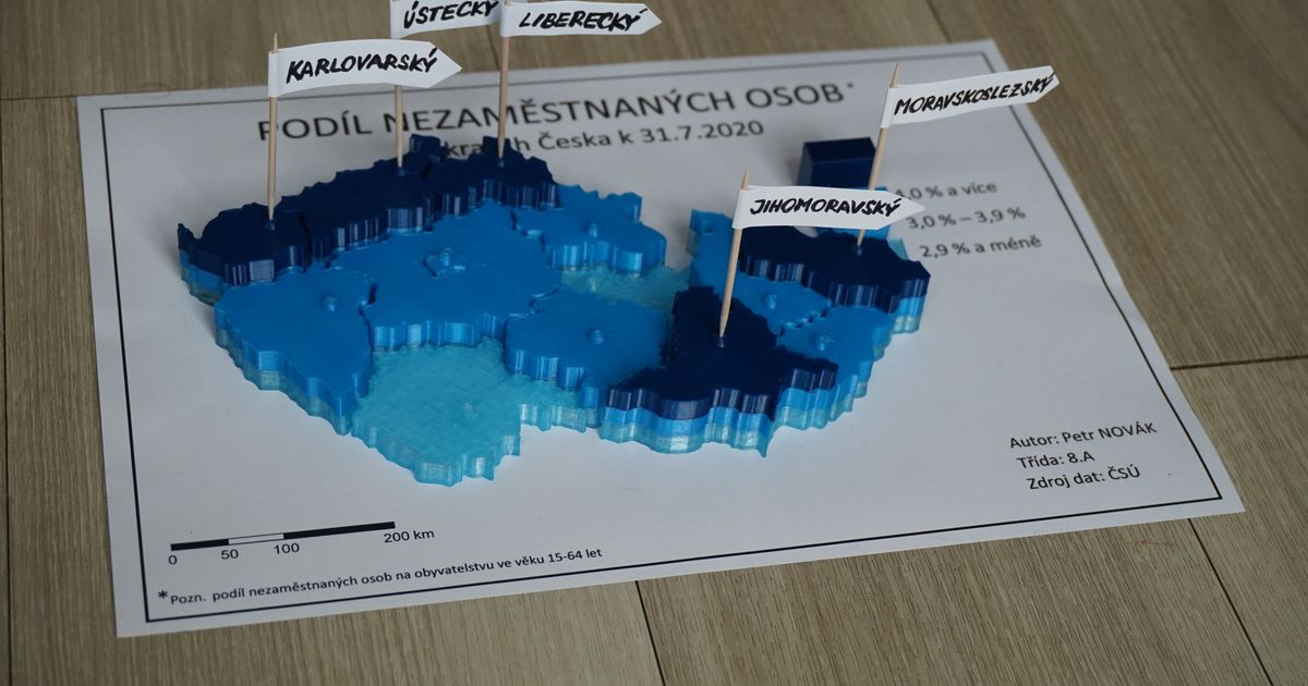 Tematická 3D mapa Česka by Darina Mísařová | Education | Printables.com