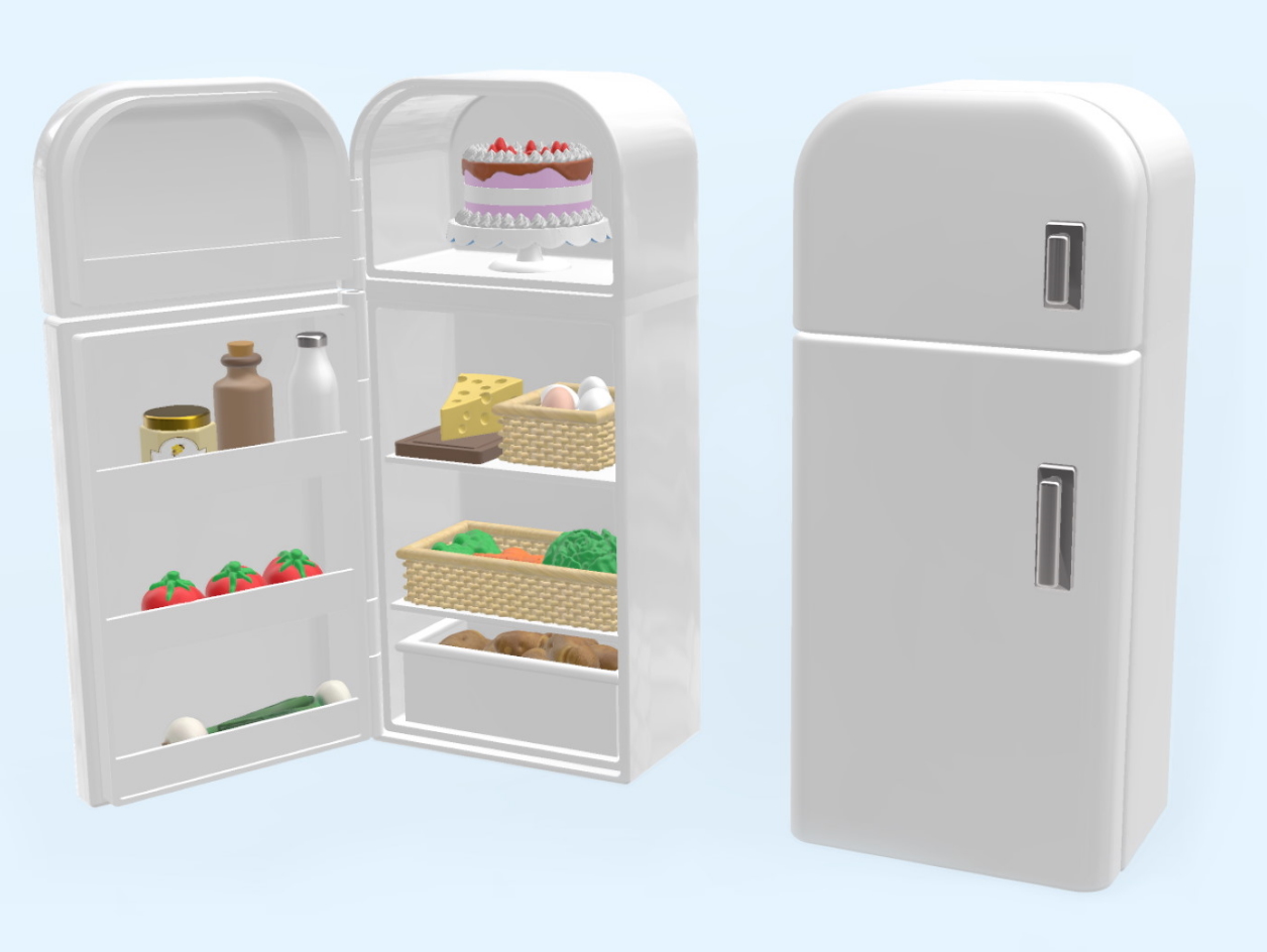 Fridge with doors that open and fridge props by Enely | Download free ...