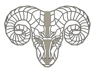 Geometric Ram Wall Art by DMIBoss | Download free STL model ...
