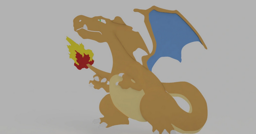 Charizard Pokemon 2D-Art by Chipotle | Download free STL model ...