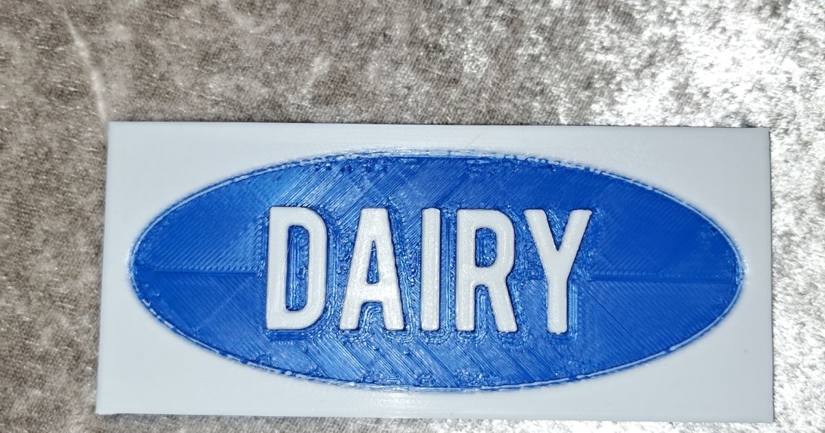 Dairy Sign by PinkOrange09 | Download free STL model | Printables.com