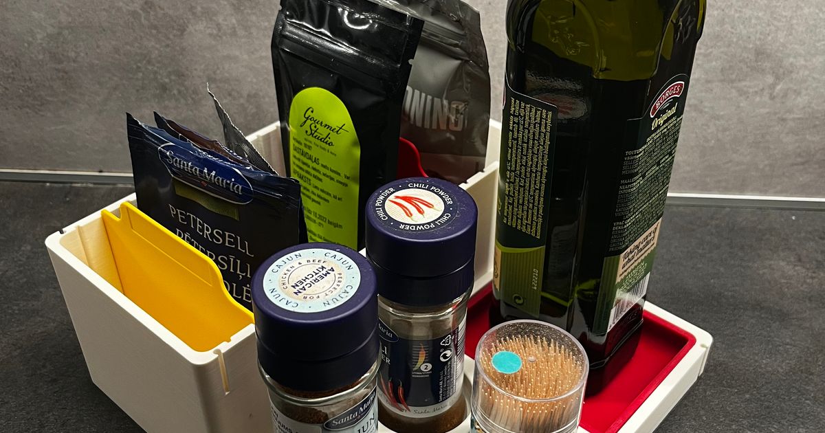 Stackable modular spice box with silicone oil tray by andrewtch ...