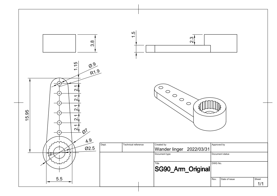 Servo SG90 and Arm by Auri3D | Download free STL model | Printables.com