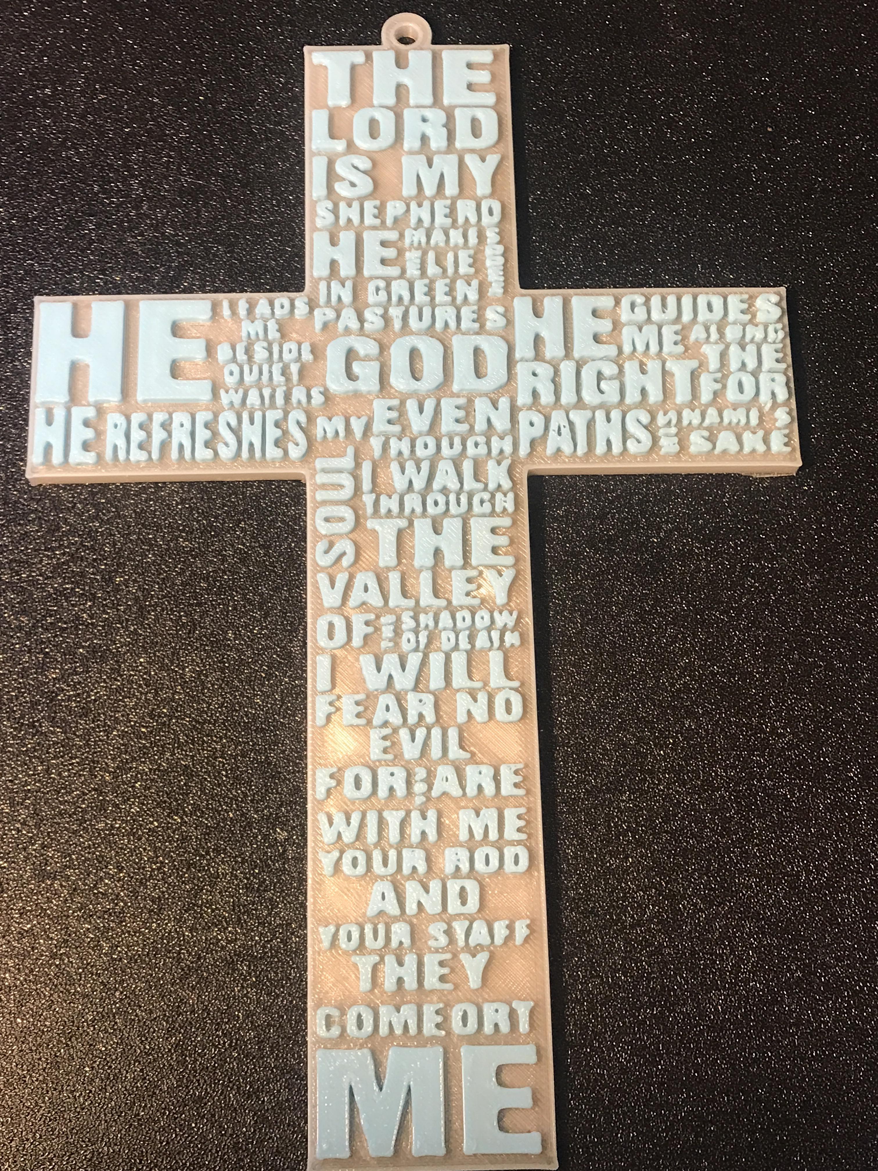 The Lord is my is Shepherd cross v2 by MattGerman | Download free STL ...