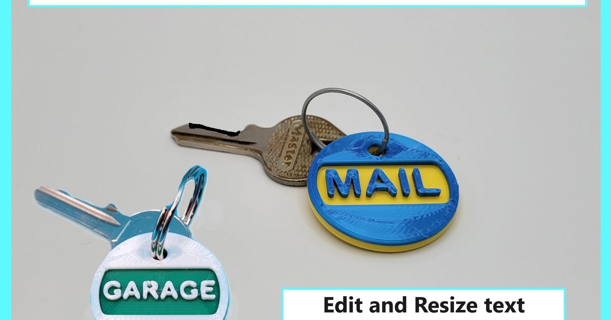 Key Tag - Two Color Custom Text by Phil Caruso | Download free STL ...