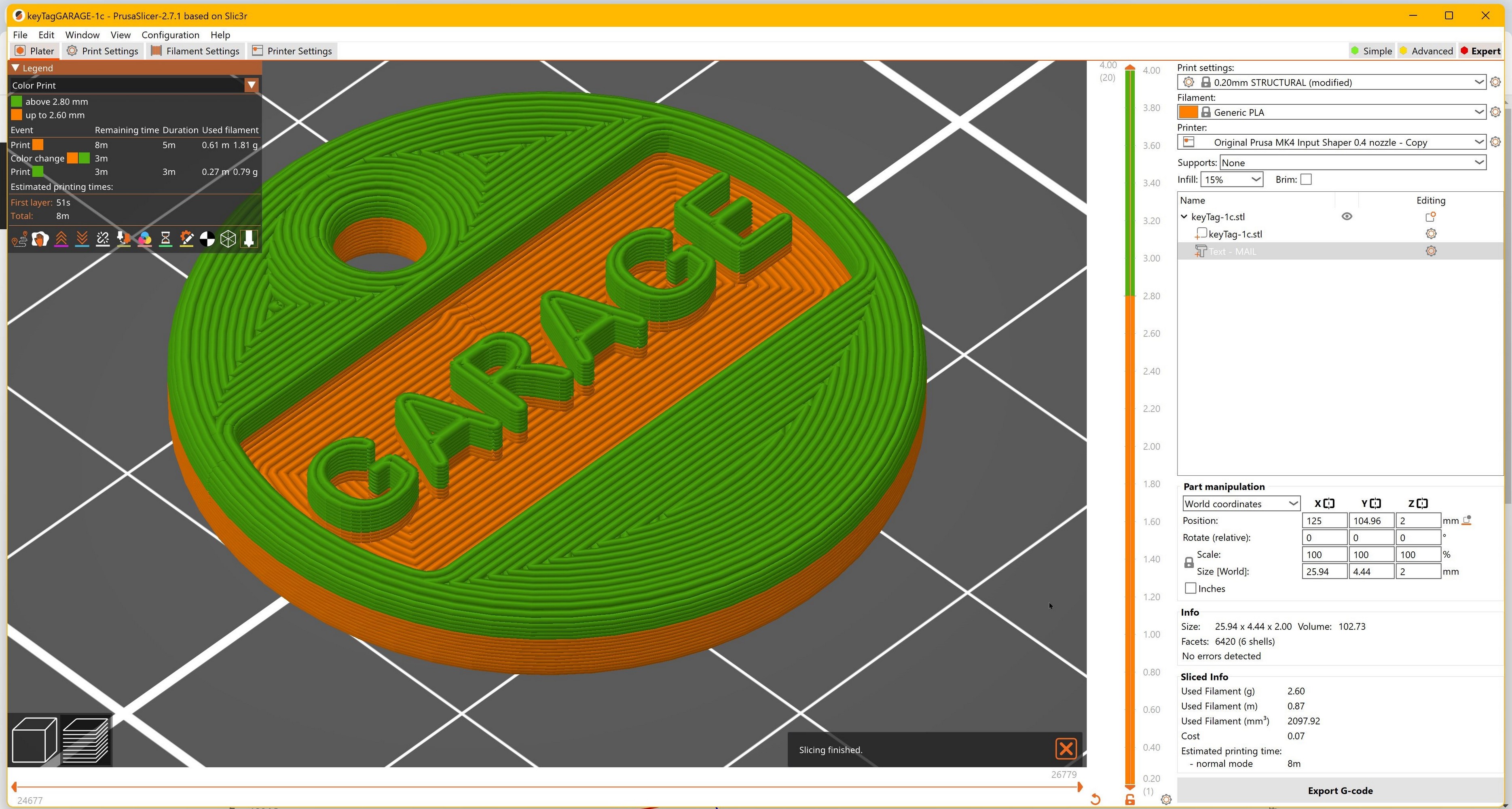 Key Tag - Two Color Custom Text by Phil Caruso | Download free STL ...
