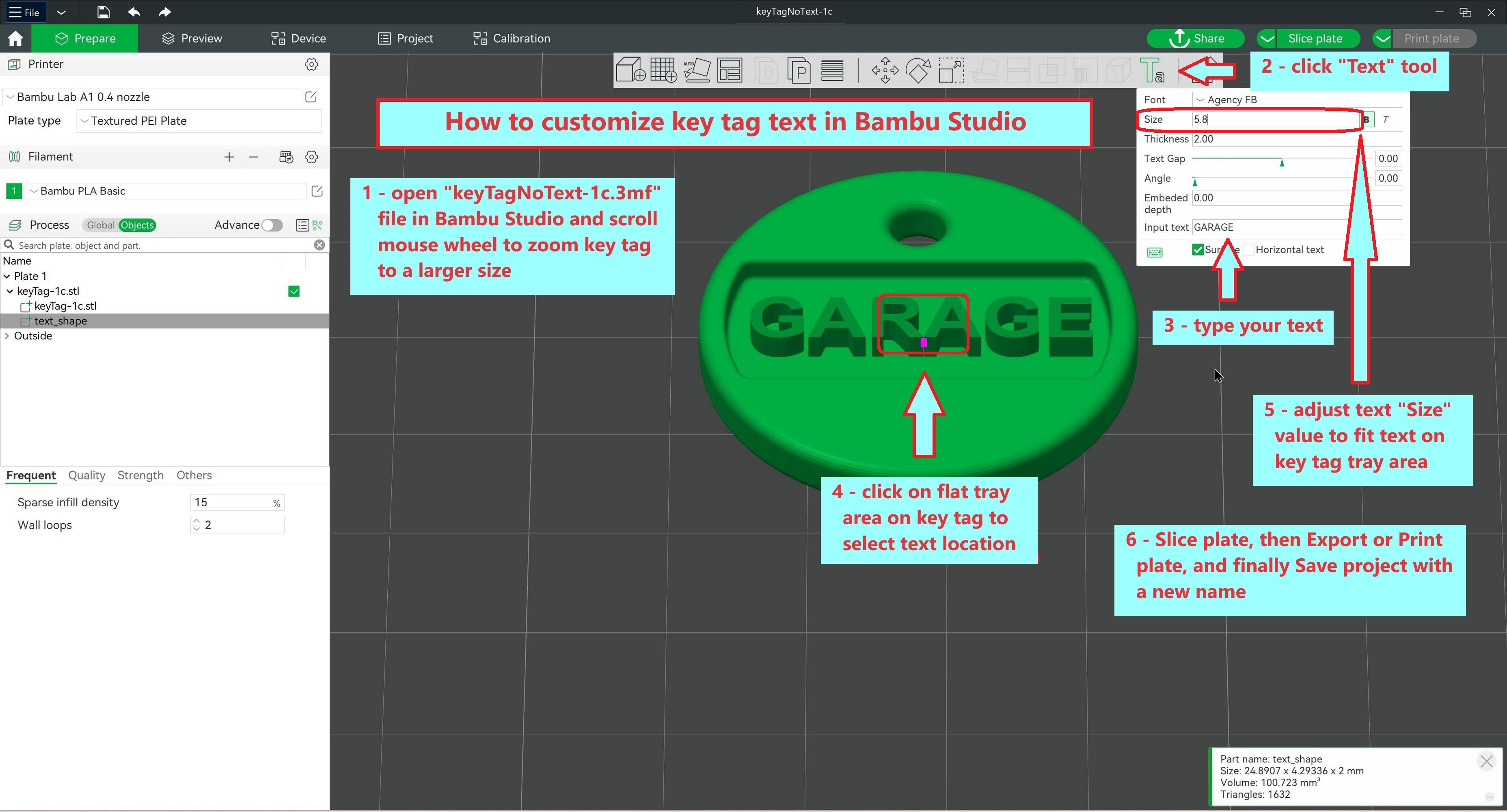 Key Tag - Two Color Custom Text by Phil Caruso | Download free STL ...
