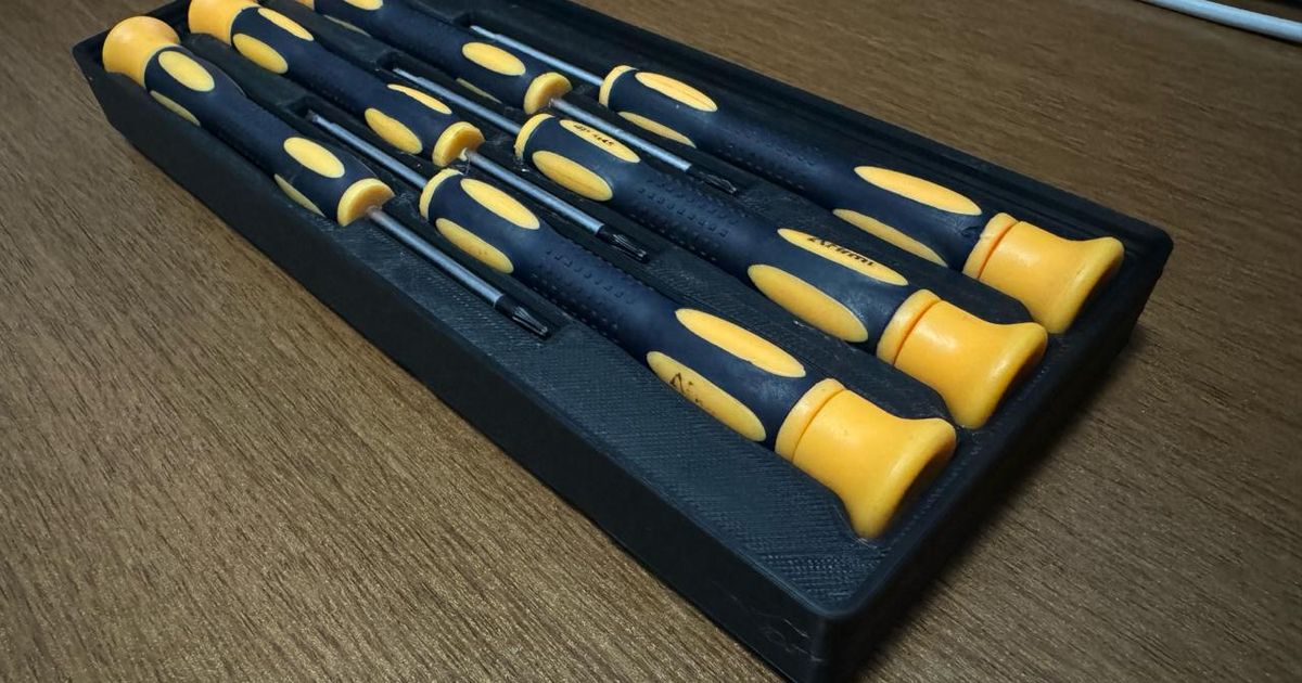 Gridfinity 6x Precision Screwdriver Set Tray by Rafael Borges ...