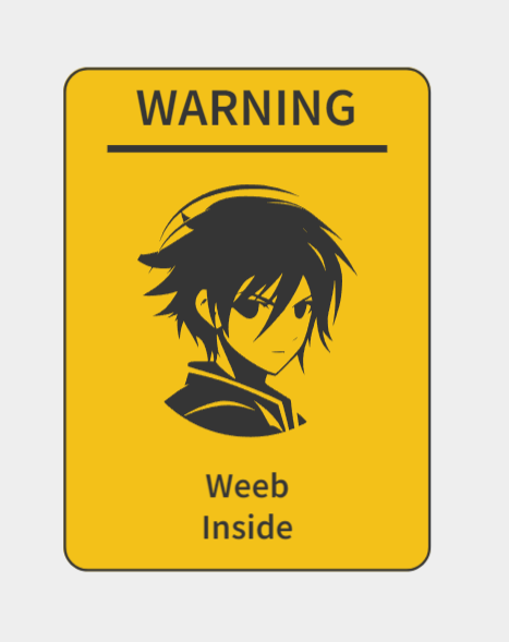 Warning Sign - Weeb Inside - Male Figure by Spikeon | Download free STL ...