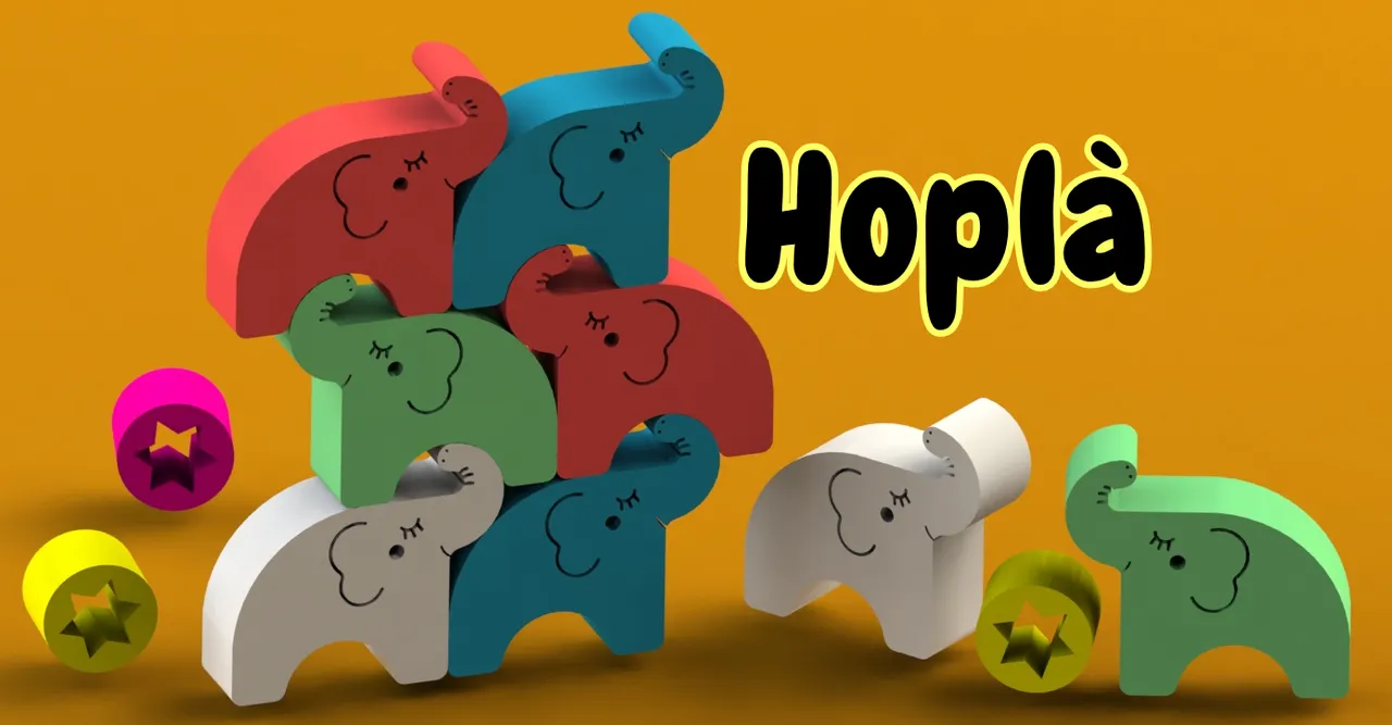 Hoplà - Elephant balancing game by Dema_Design | Download free STL ...