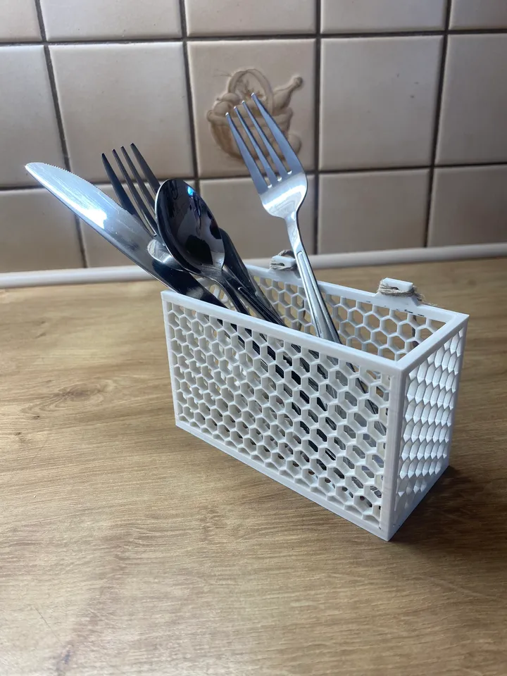 Cutlery Drying Rack (honeycomb) by Volfando | Download free STL model ...
