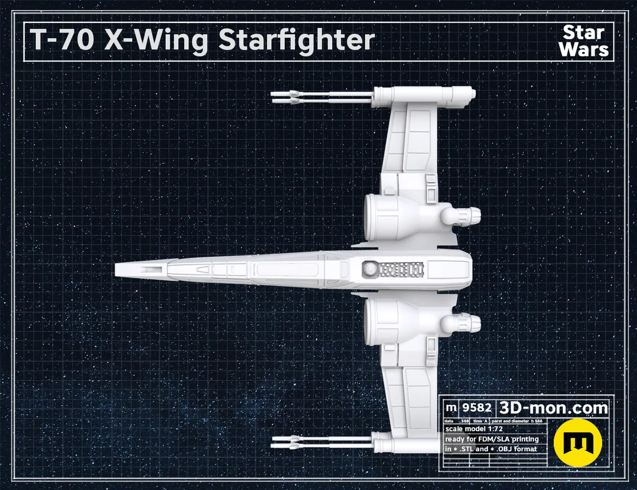 T-70 X-Wing Starfighter - Star Wars Starship by 3Demon | Download free ...