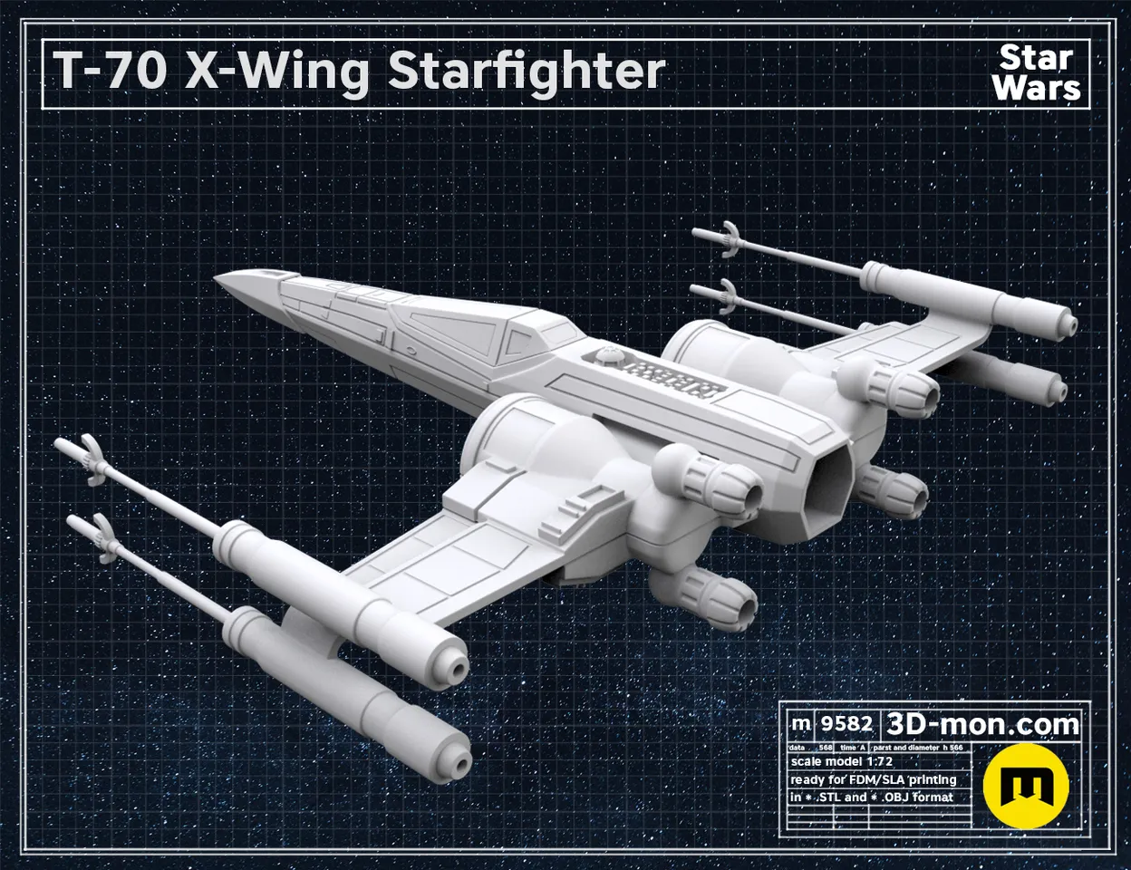 T-70 X-Wing Starfighter - Star Wars Starship by 3Demon | Download free ...