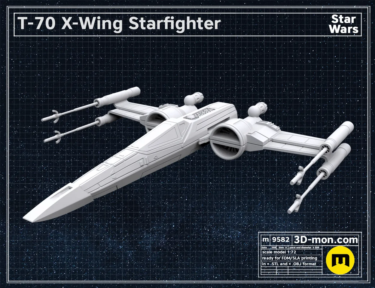 T-70 X-Wing Starfighter - Star Wars Starship by 3Demon | Download free STL model | Printables.com