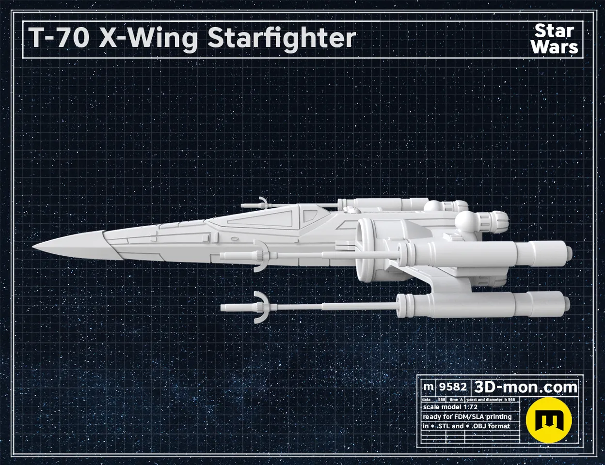 T-70 X-Wing Starfighter - Star Wars Starship by 3Demon | Download free ...