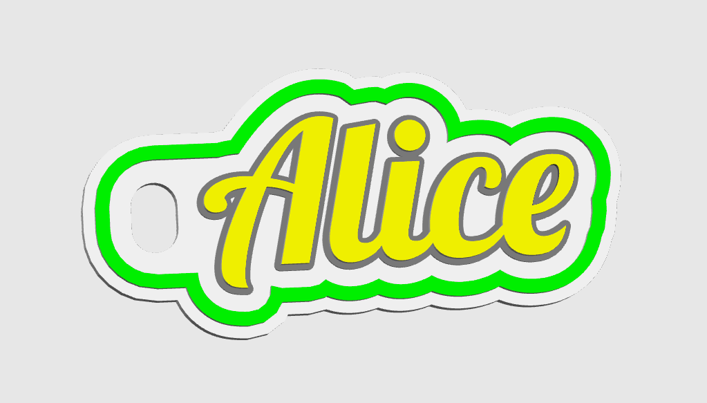 Keychain Alice by Dukone.dev | Download free STL model | Printables.com