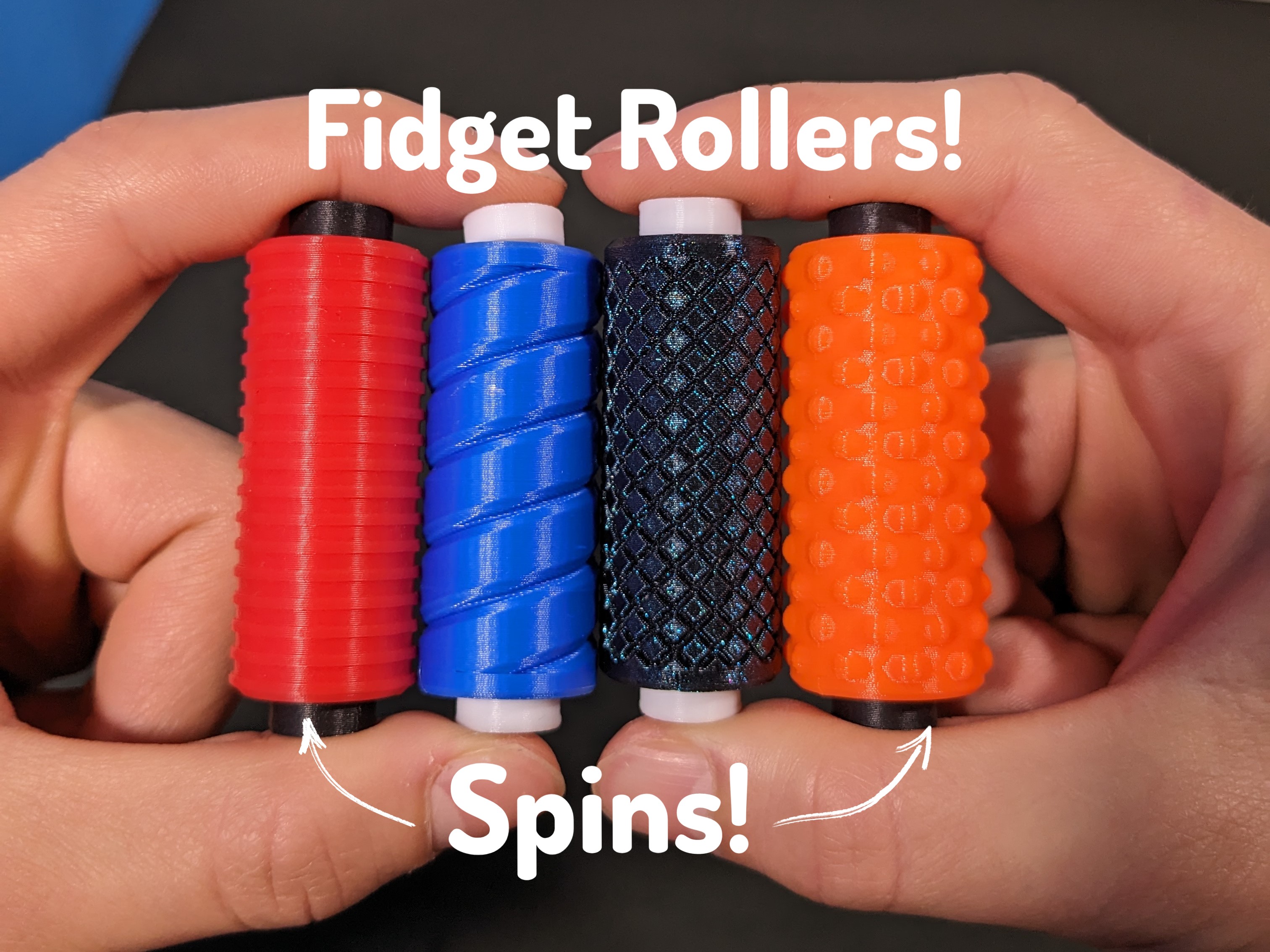 Spinner Fidget Toy - The "Fidget Roller Original!" - 4 Types by DR 3D ...