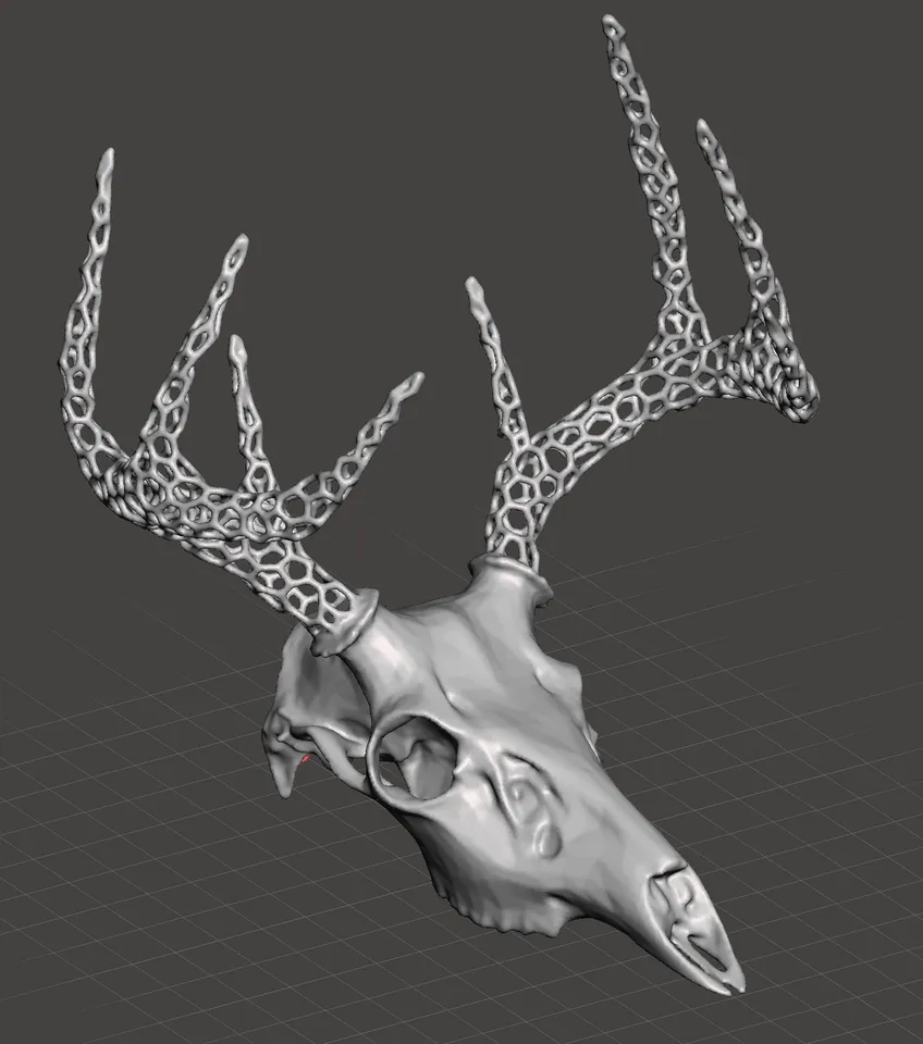 Buck Skull - Voronoi Antlers by Garage_Tinkerer | Download free STL ...