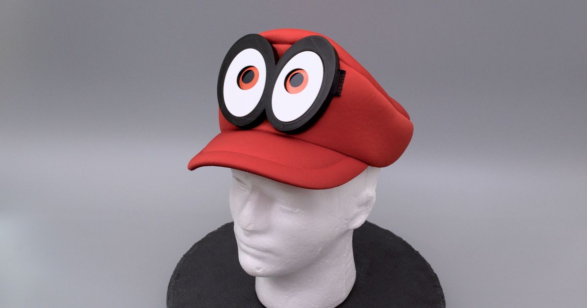 Mario Cappy Animated Eyes Hat by Adafruit | Download free STL model ...