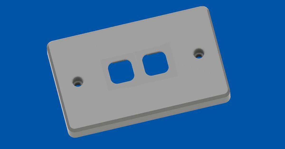 Switch Wall Plate - Double (25mm) by Wiseone | Download free STL model ...