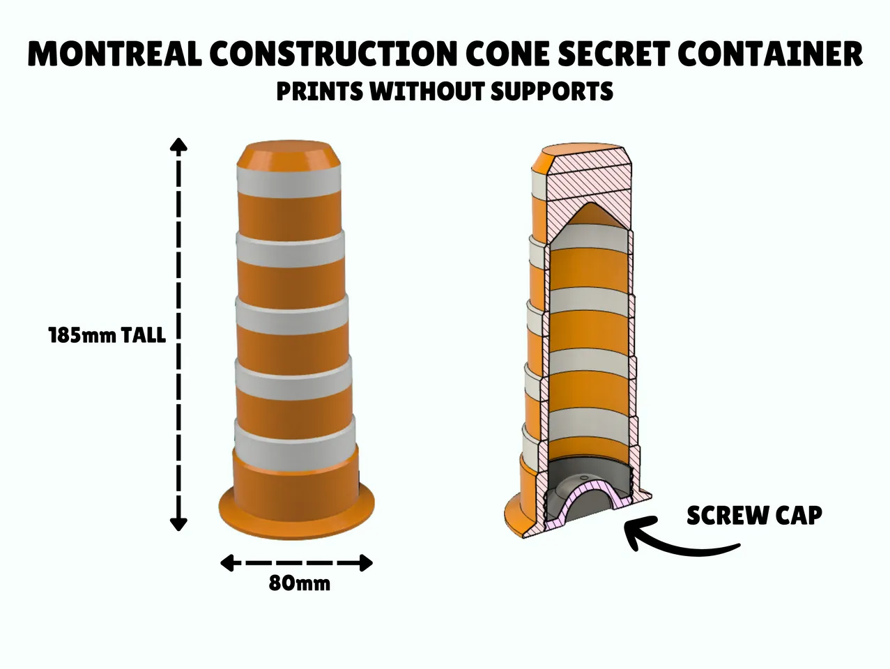 Montreal construction cone - secret container - TRV7 by CDoucet ...