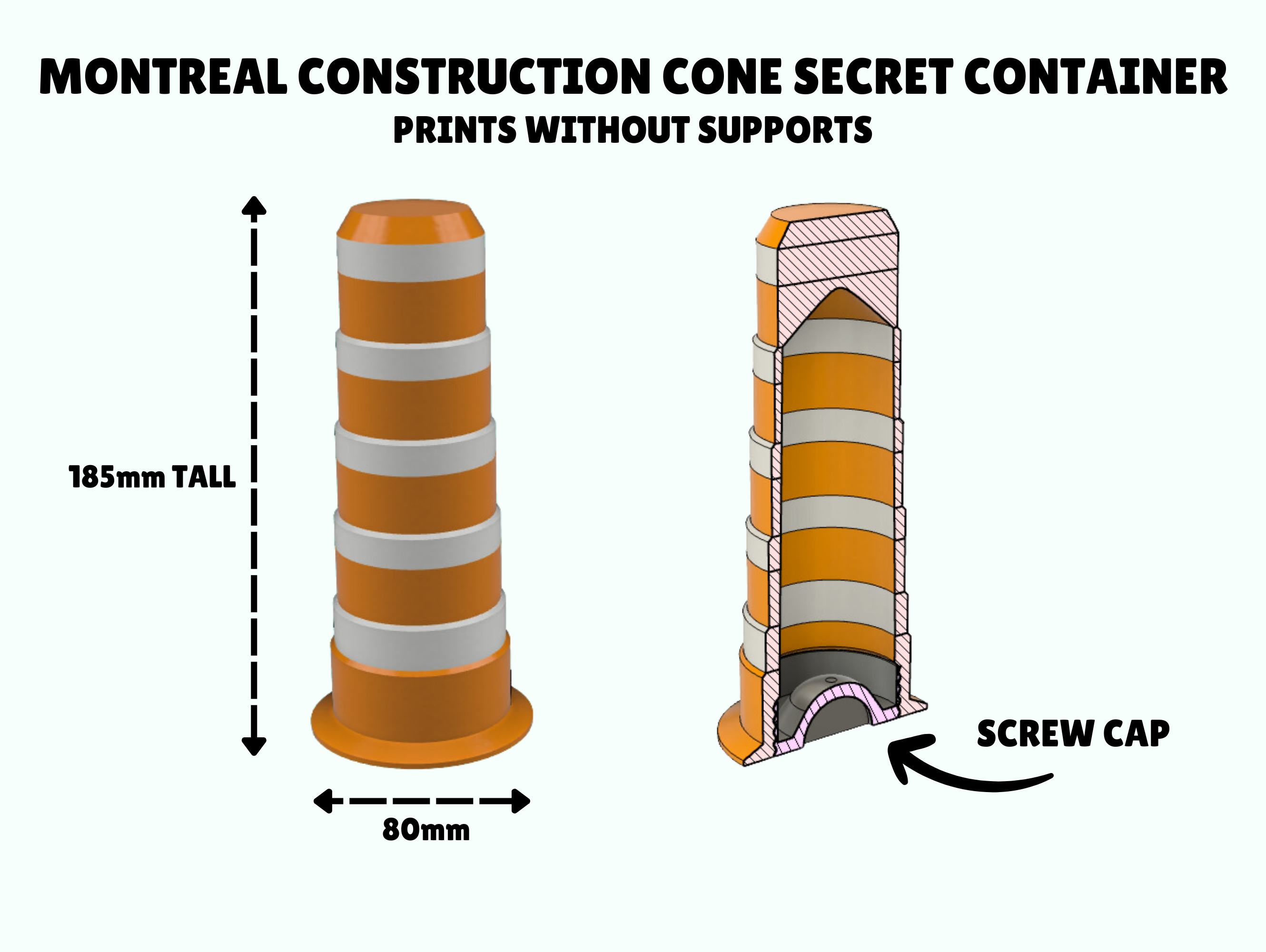 Montreal construction cone - secret container - TRV7 by CDoucet ...