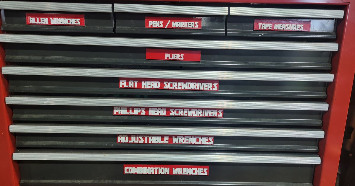 Craftsman style toolbox labels by Loran Montgomery | Download free STL ...