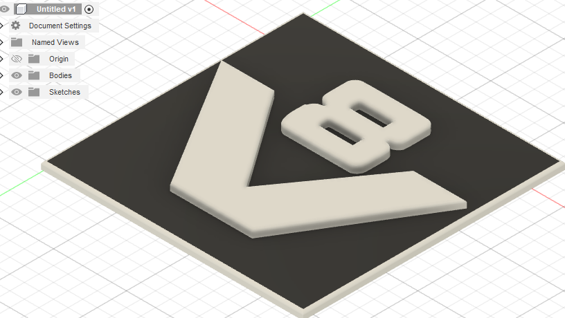 v8 logo von m3dprintseu | Kostenloses STL-Modell herunterladen ...