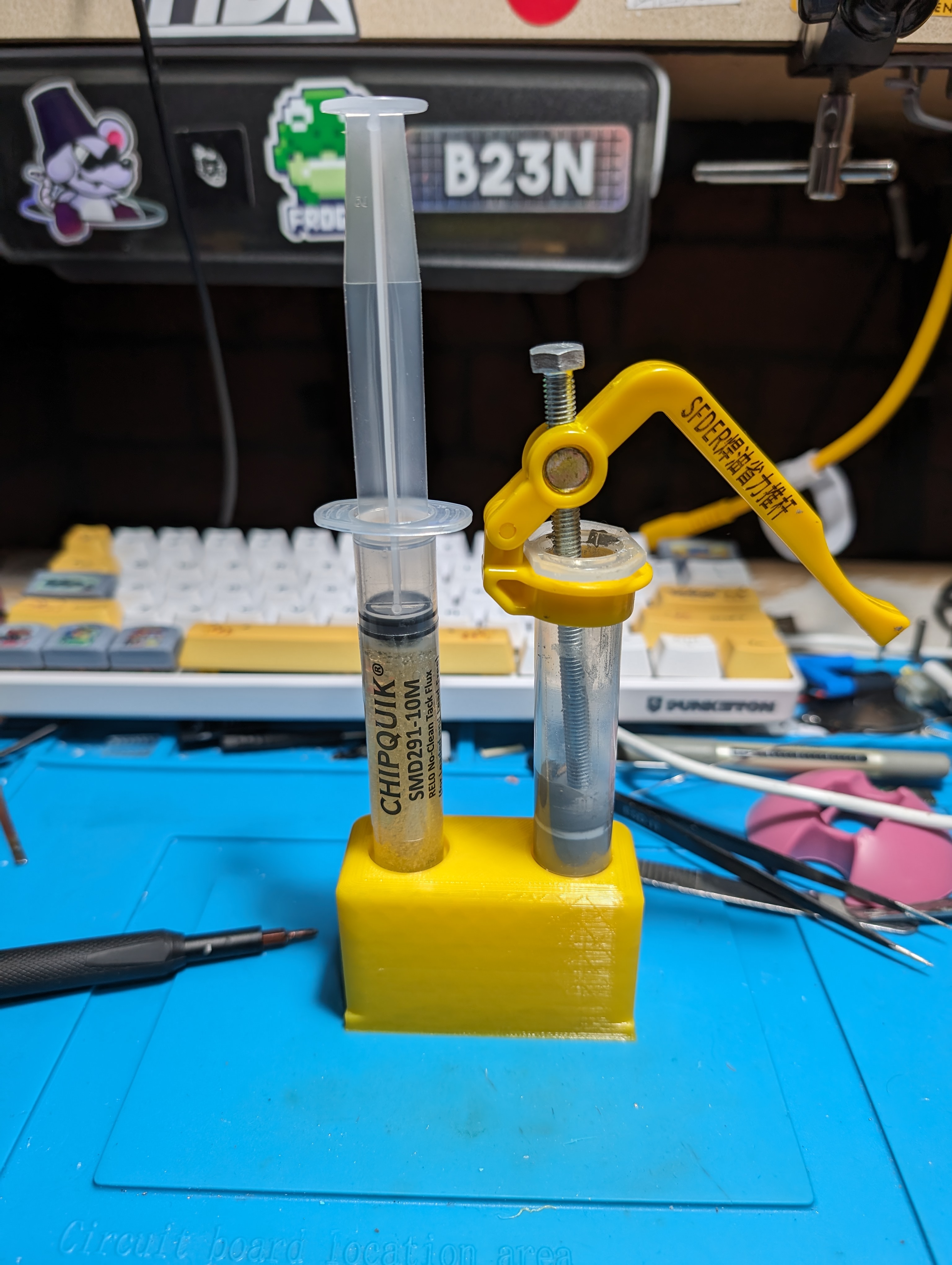 Flux/solder paste syringe holder by Natalie the Nerd | Download free STL model | Printables.com