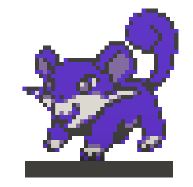 Purple Rat 8bit Retro Not Ratata by Palomin3D | Download free STL model ...