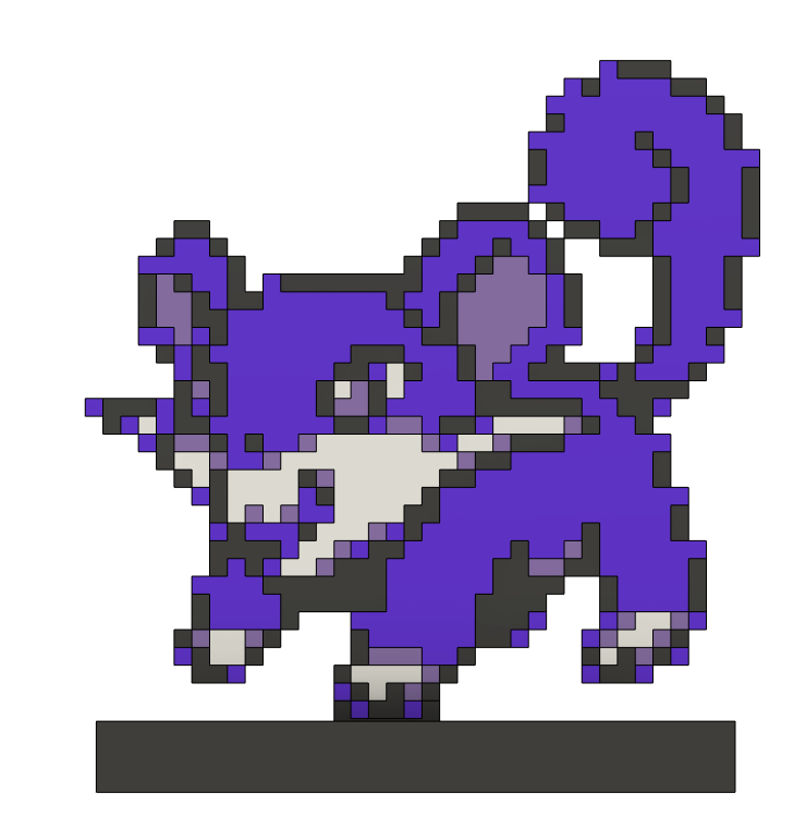 Purple Rat 8bit Retro Not Ratata by Palomin3D | Download free STL model ...