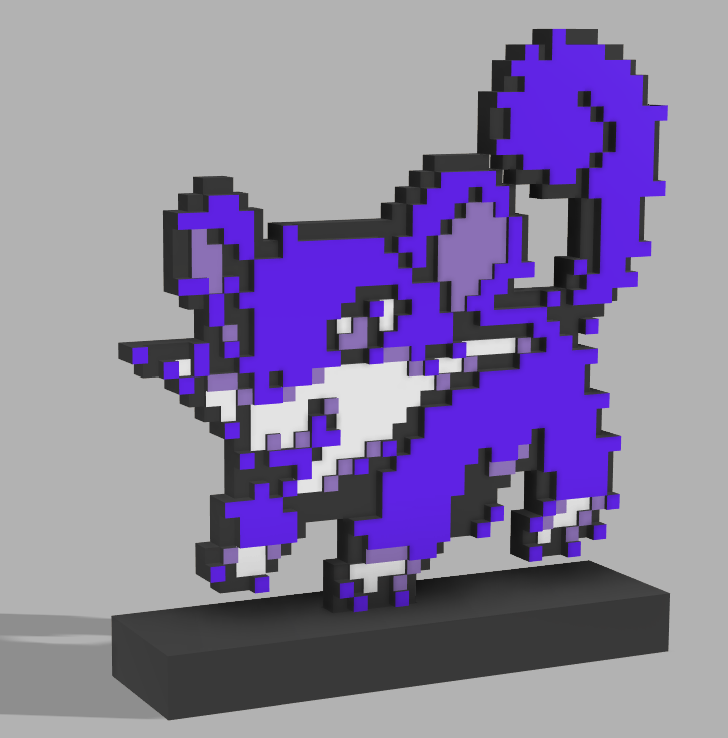 Purple Rat 8bit Retro Not Ratata by Palomin3D | Download free STL model ...