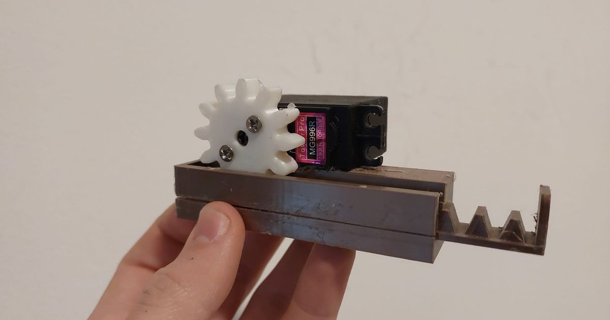 Rack And Pinion Linear Servo Actuator By Spinach Download Free Stl