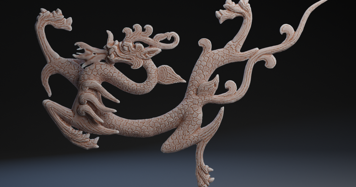 Flying Dragon Decor by Peter Farell | Download free STL model ...