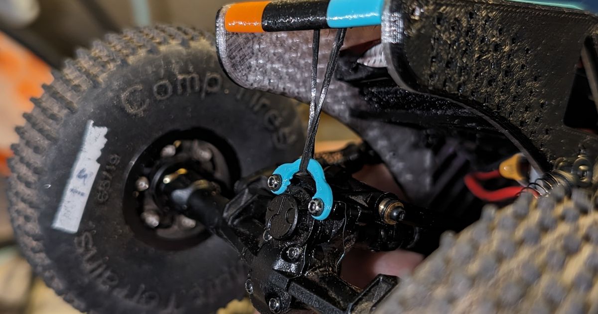 SCX24 Front and Rear Axle Limiting Strap Mounts by humming | Download ...