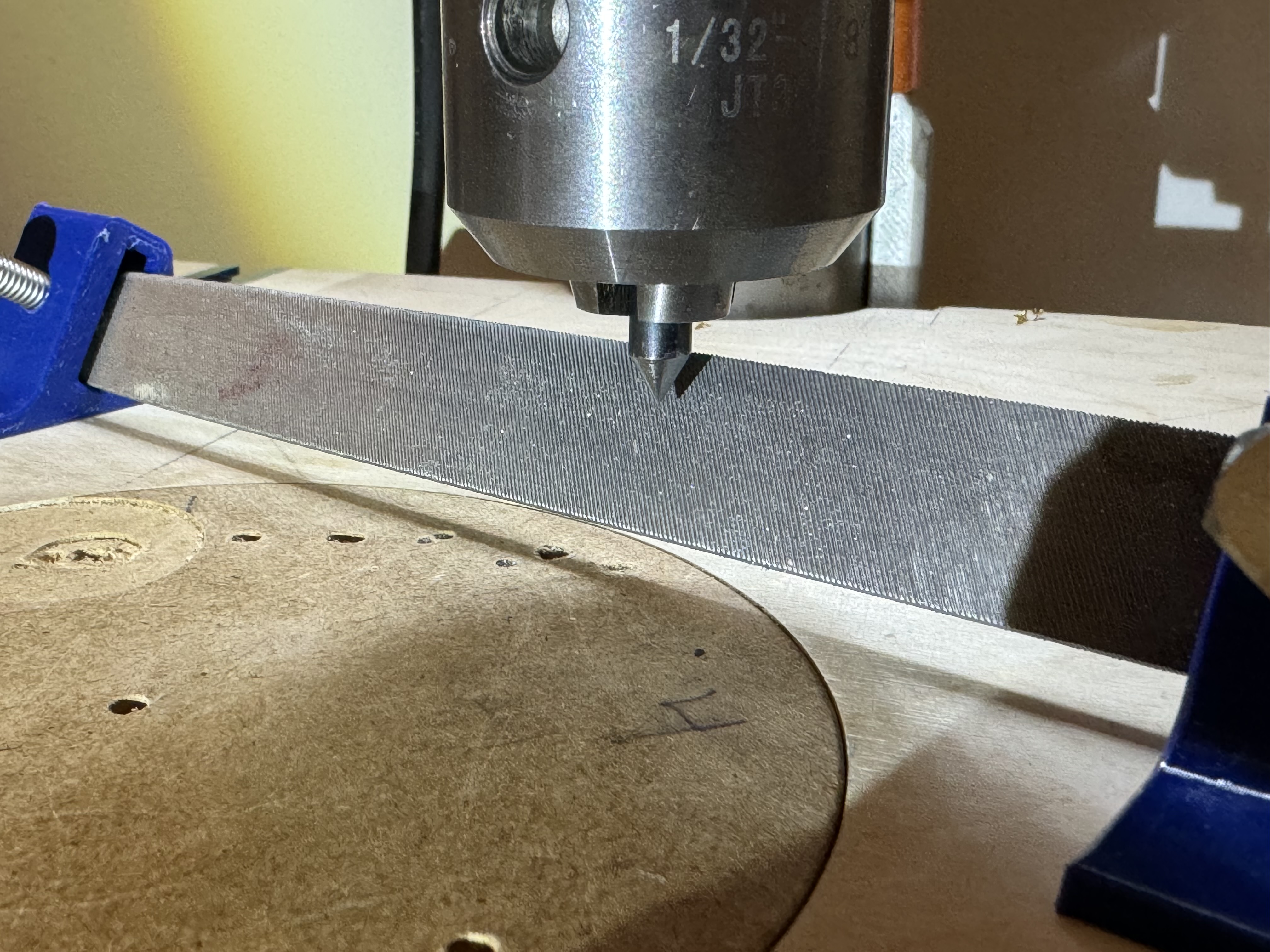 Drill Press File Jig for Pointing and Chamfering by sixfiveohtwo ...