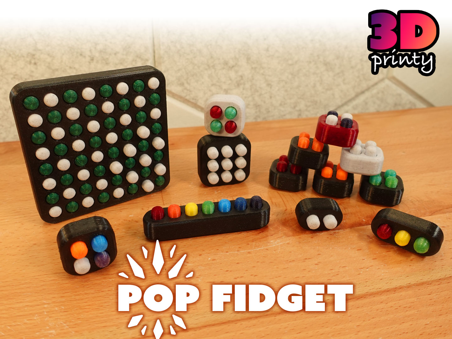 Pop Fidget (Multi-material design) by 3D Printy | Download free STL ...