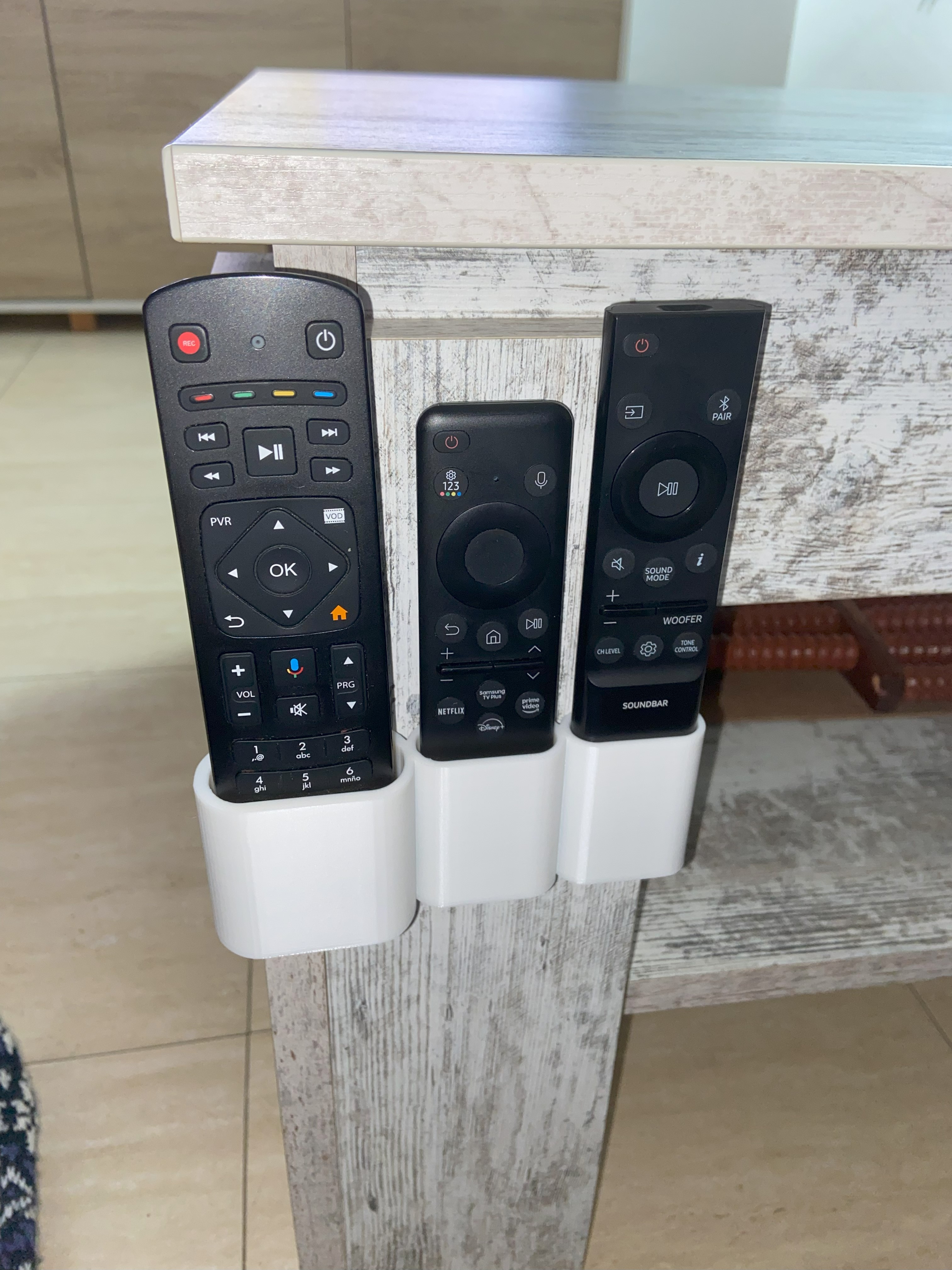 Samsung tv , soundbar and orange tv remote holder by pol vaque ...