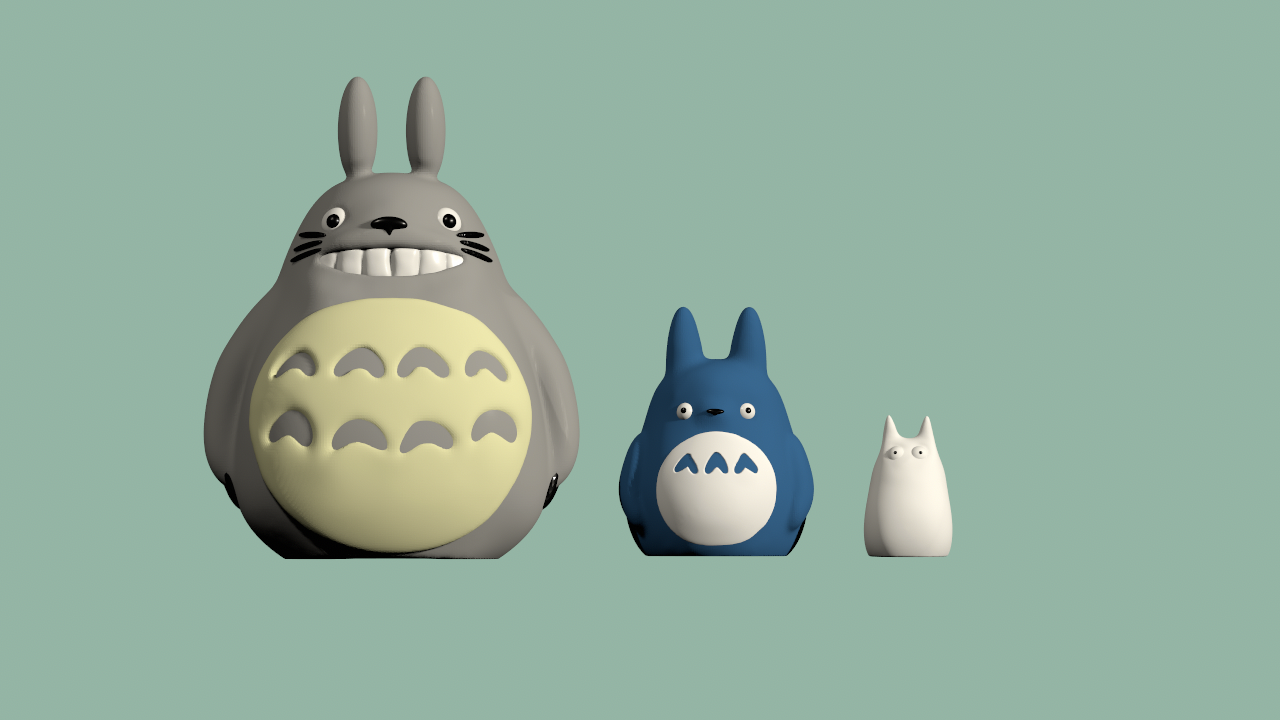 Totoro Family (finger toys) by Erika Heidi | Download free STL model ...