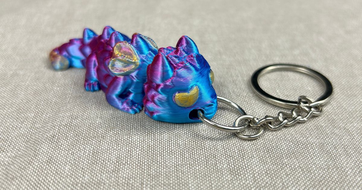 Heart Dragon Fidget Keychain by Built_Over_Bot | Printables Store