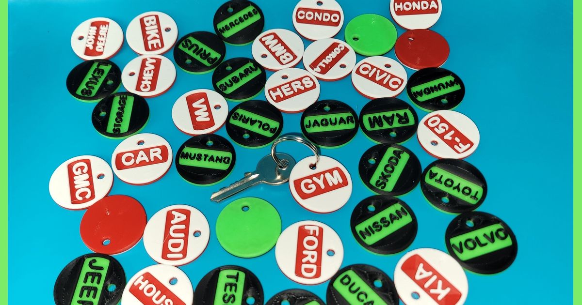 206+ Key Tags, 2-Color + Custom Text par Phil Caruso | Téléchargez ...