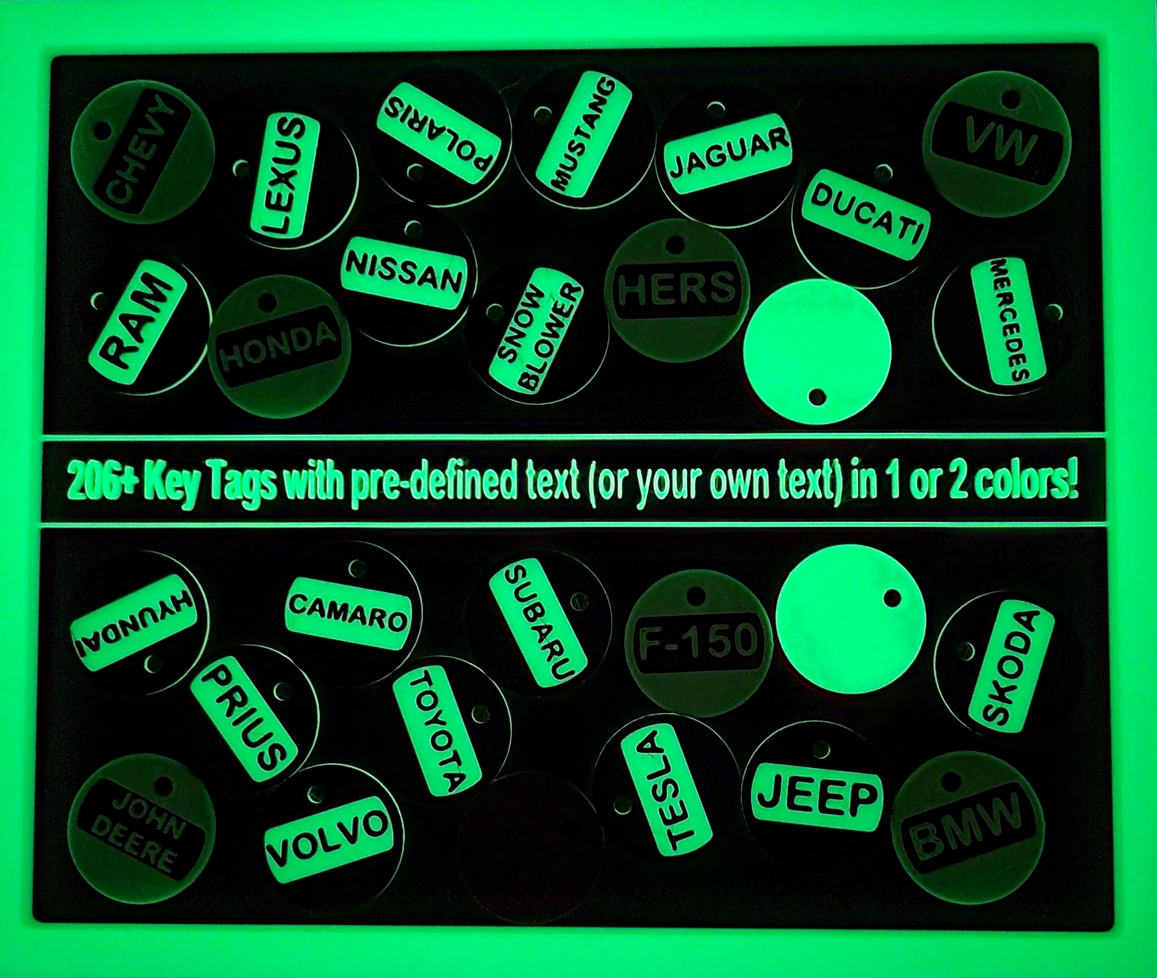 Car, Truck, and Home Key Tags, 2-Color + Custom Text by Phil Caruso ...