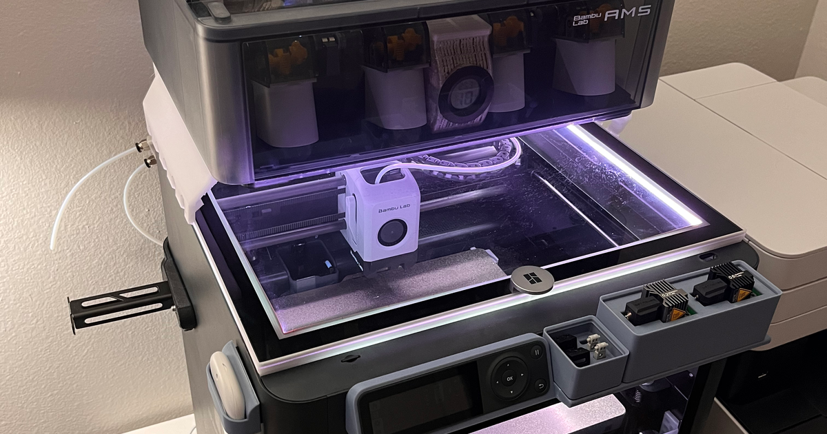 Bambu Lab Top Glass LED Riser with AMS Stand by Finnburger | Download ...