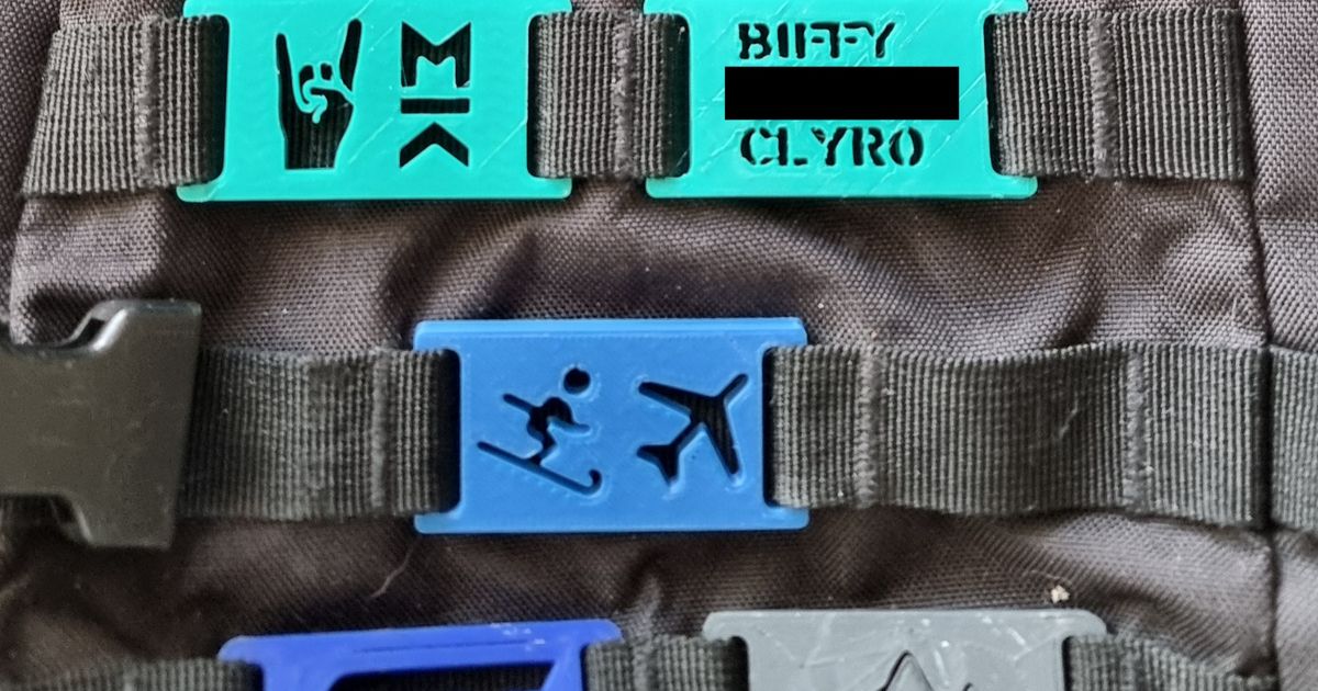 Customizable MOLLE Patch/Name Tag - Text & SVG - OpenSCAD by samster395 ...