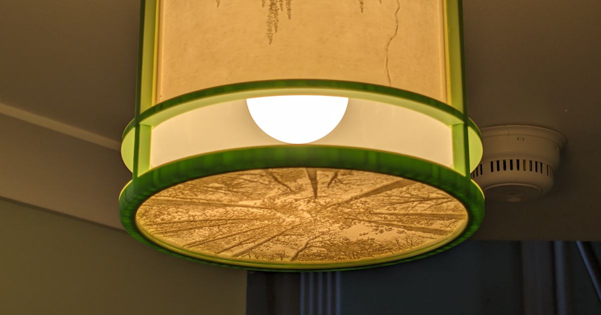Lithophane Ceiling Lamp Shade- Woodlands by TheCleaner | Download free ...